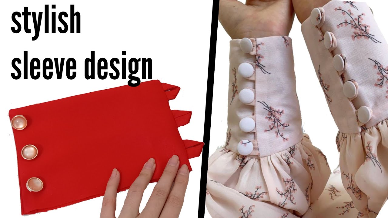 How to sew sleeve design with button loops in 5 minutes/easy way for ...
