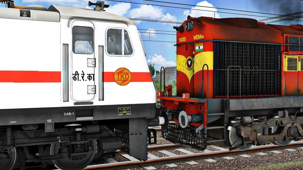 Loco Failed WAP7 Rescued by WDM3A in INDIAN TRAIN SIMULATOR - YouTube