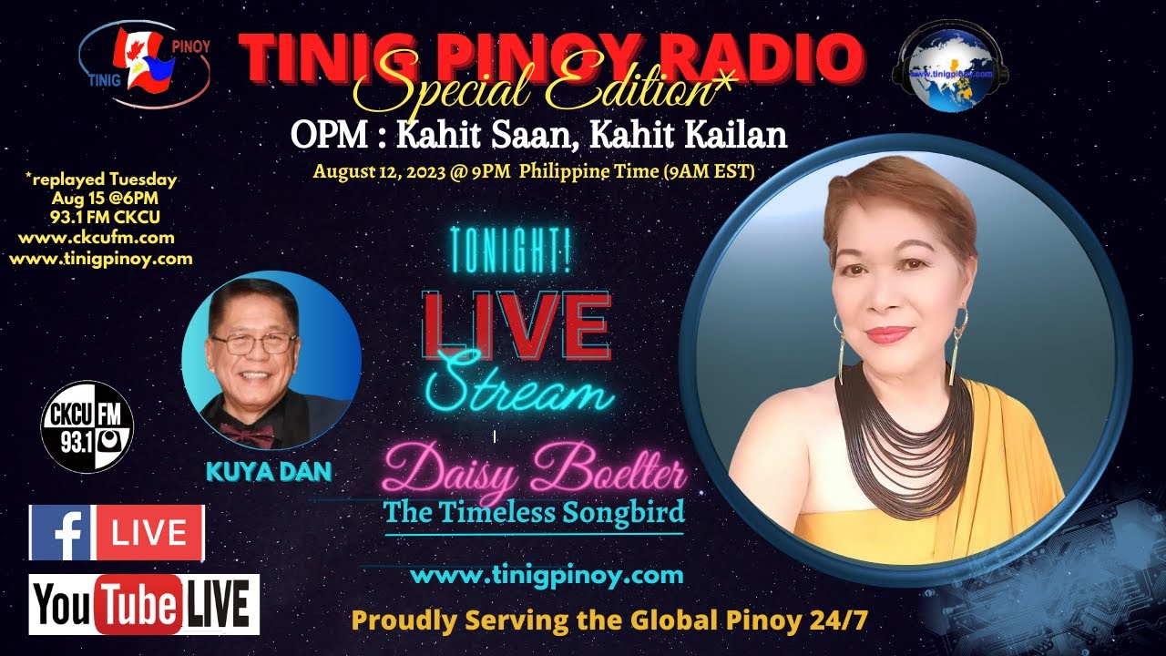 TINIG PINOY Special Edition, August 12, 2023 Guest: The Timeless ...