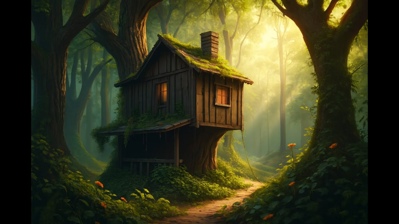 Building a forest shelter above the ground with your own hands - YouTube