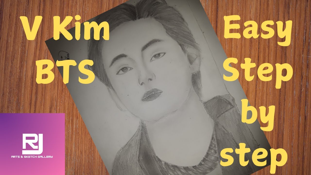 How to draw BTS V Kim taehyung | easy drawing | BTS member sketch tutorial | pencil sketch - YouTube