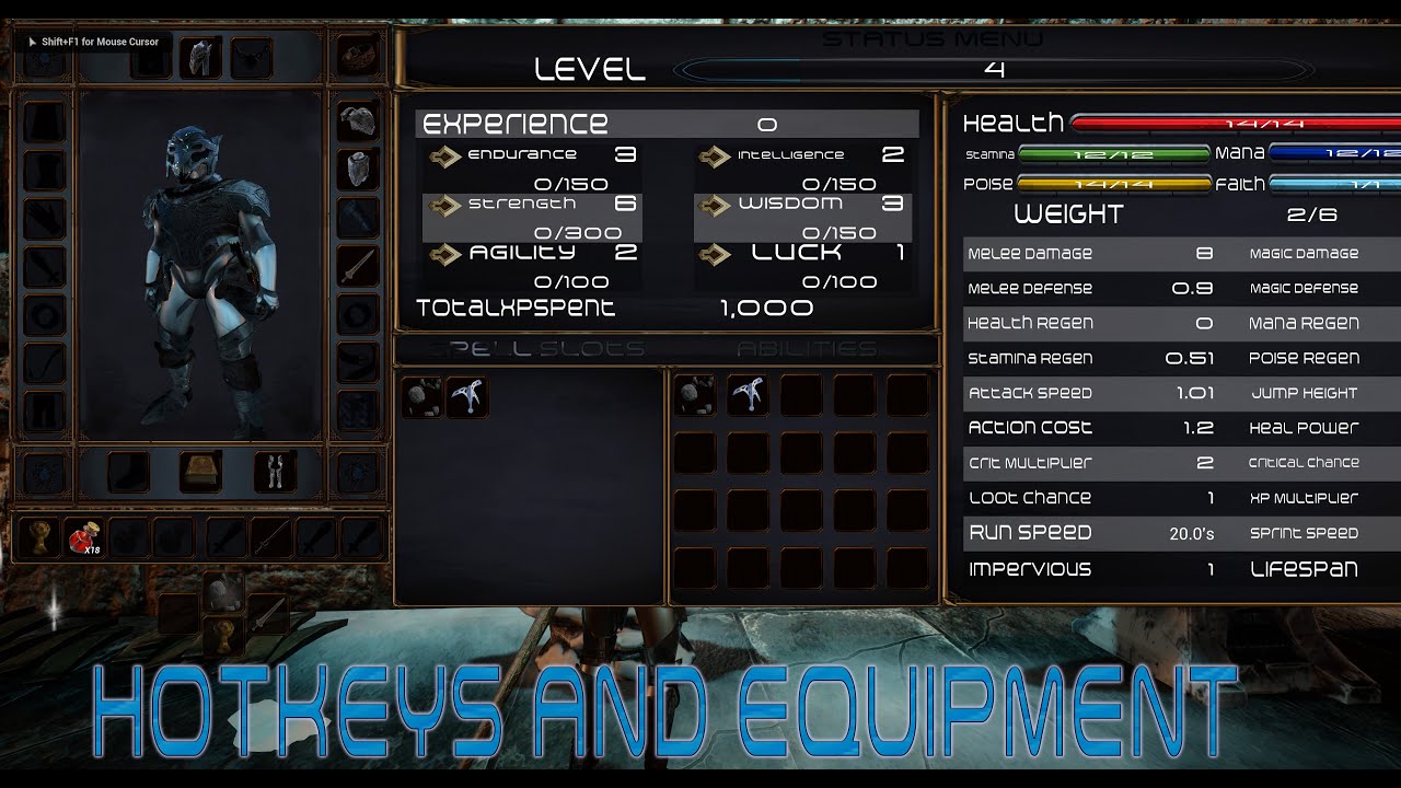 Free Souls like Combat system. Hotkeys and Equipment Update! - YouTube