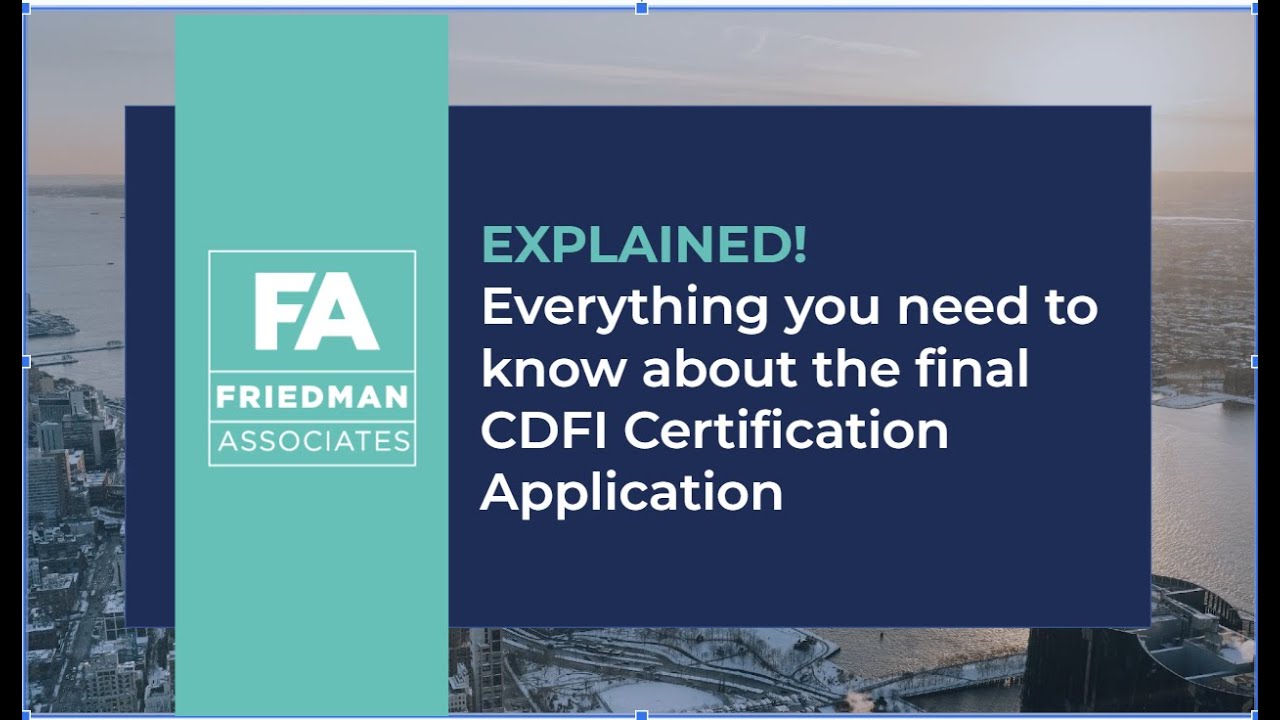 Explained The Final Revised CDFI Certification Application! - YouTube