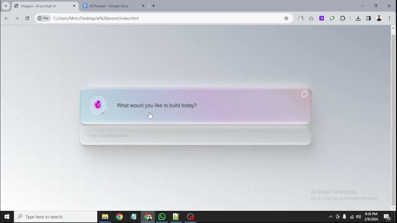 Building an AI-Powered Prompt UI Design from Scratch | HTML, CSS, JavaScript Tutorial - YouTube