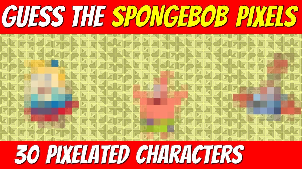 Guess the PIXELATED SPONGEBOB CHARACTER | Cartoon quiz challenge - YouTube