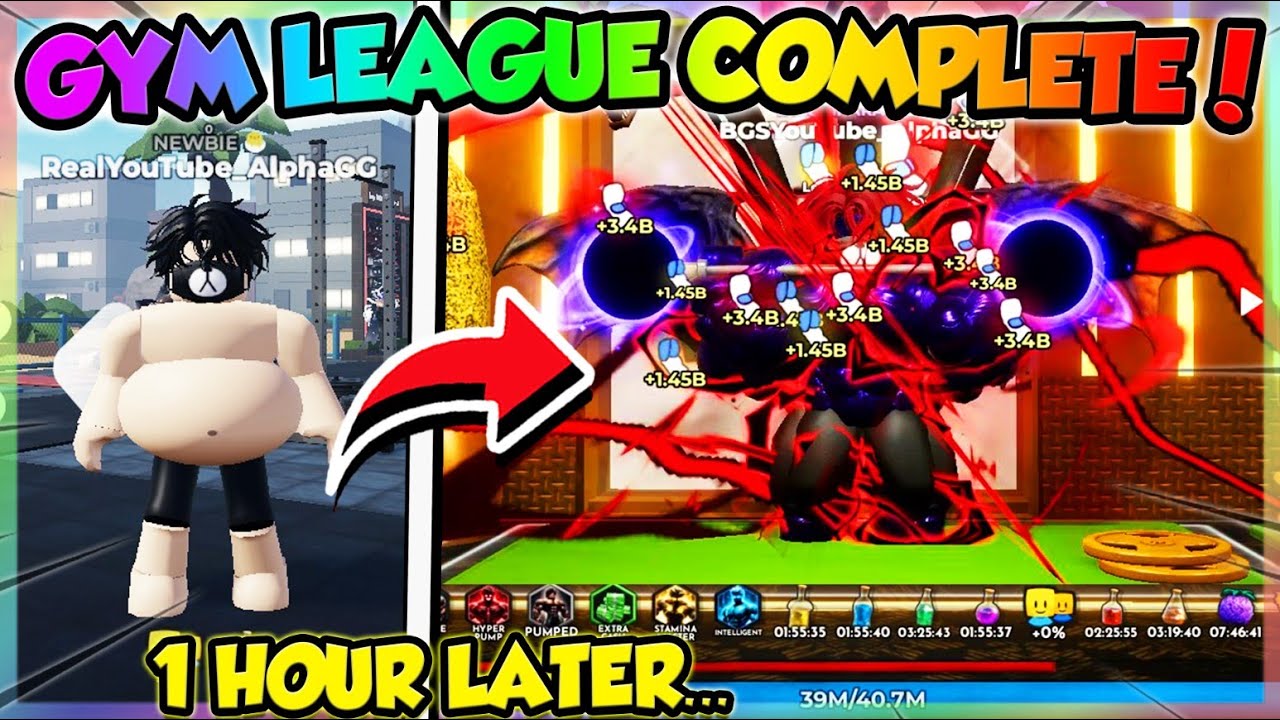 Roblox Gym League💪 Noob MASTER in 1 HOUR!! - YouTube