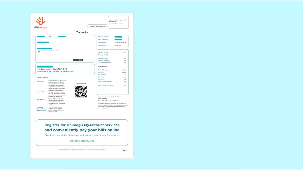 Introducing the new dhiraagu bill - YouTube