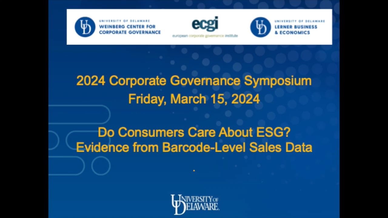 Do Consumers Care About ESG Evidence from Barcode Level Sales Data ...
