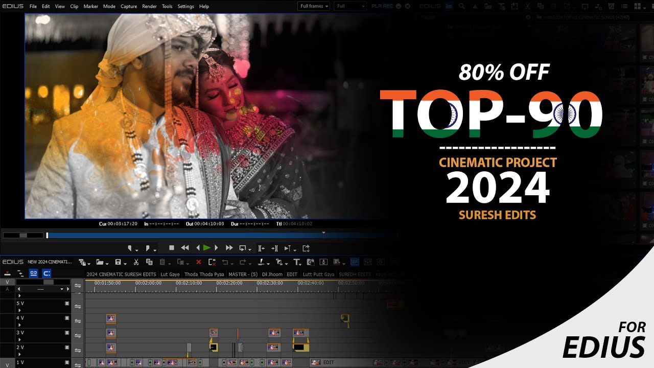TOP-90 EDIUS CINEMATIC COUPLE SONGS PROJECT || EASY TO USE | EDIUS 7,8,9,X,11 WORKING | SURESH ...