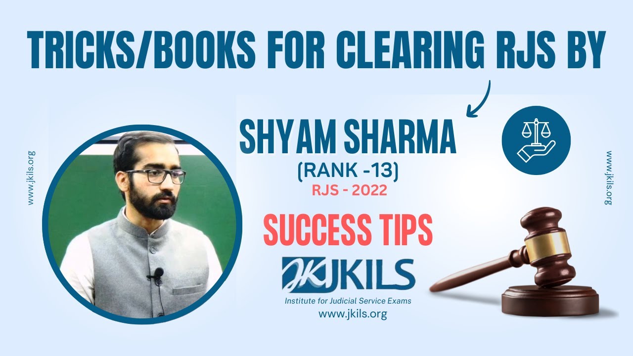 Tricks/Books For Clearing RJS By Shyam Sharma Rank 13(RJS 2022)/RJS ...