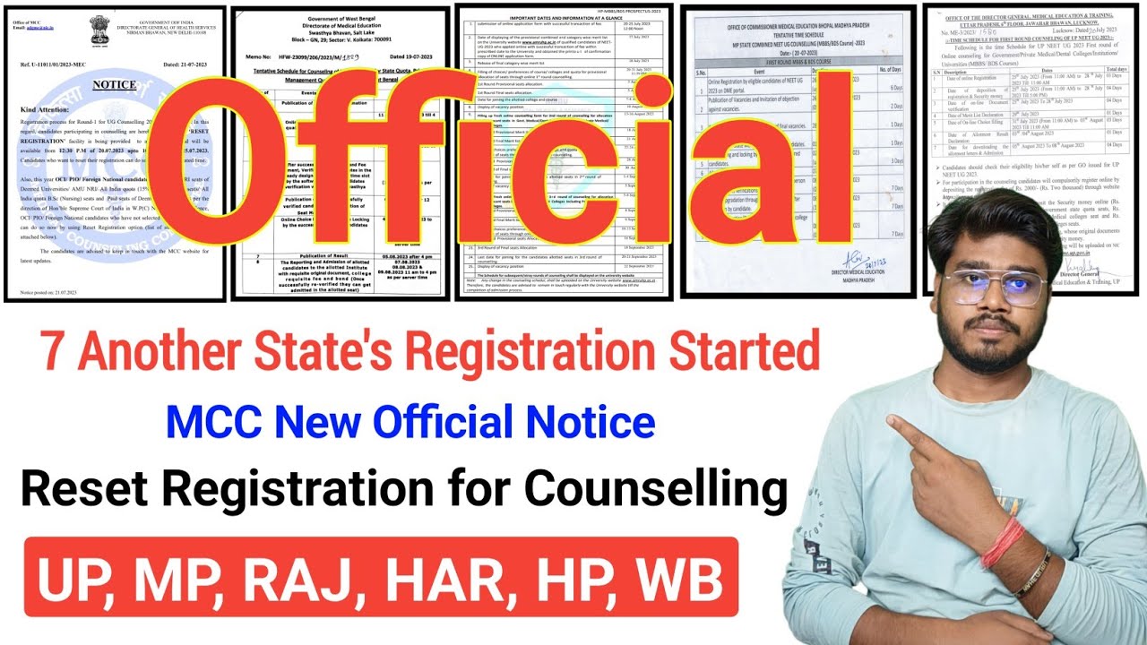 7 State's Registration Started & MCC New Official Notice & Reset ...