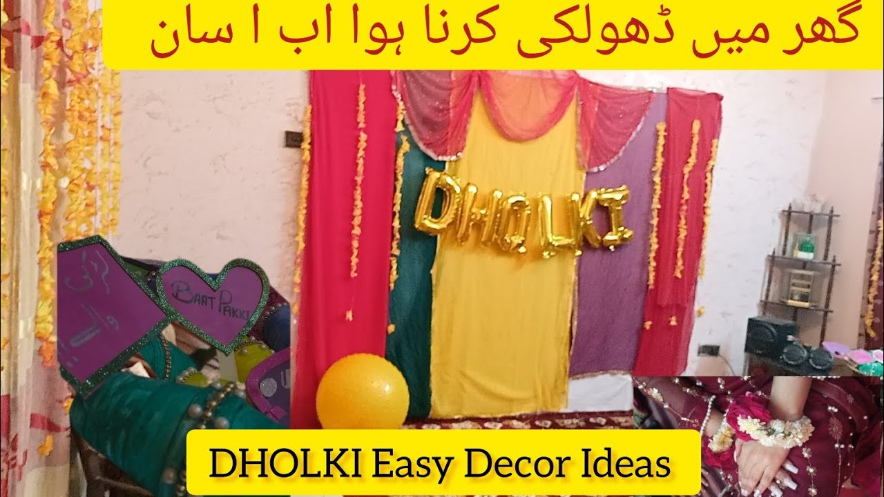 Dholki Setup At Home|DIY Dholki|Mehndi Decor At Home|Decoration Ideas ...