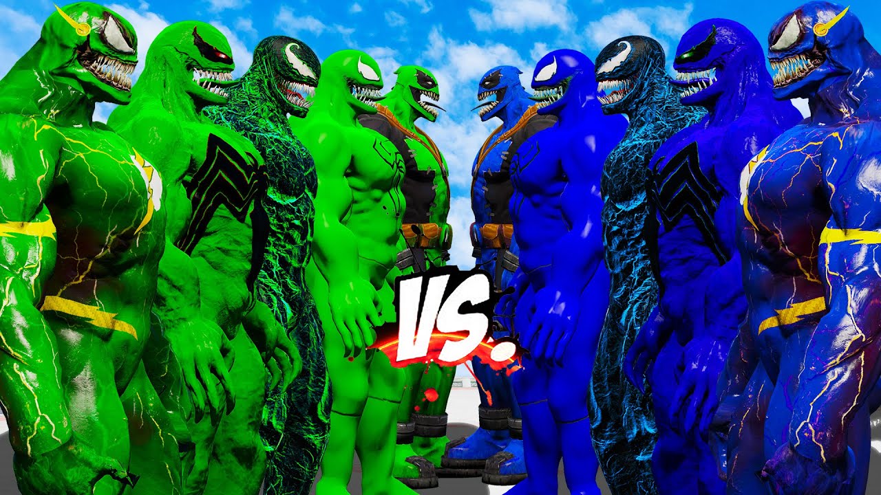 TEAM BLUE VENOM VS TEAM GREEN VENOM - VENOM BATTLE - EPIC SUPERHEROES ...