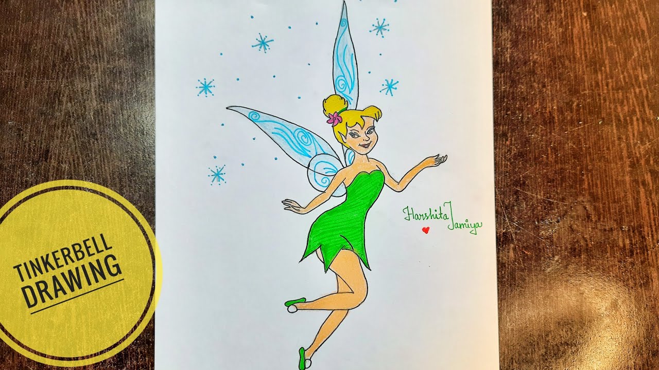 How to Draw Tinkerbell Drawing @tamiyascreativesketches #trending # ...