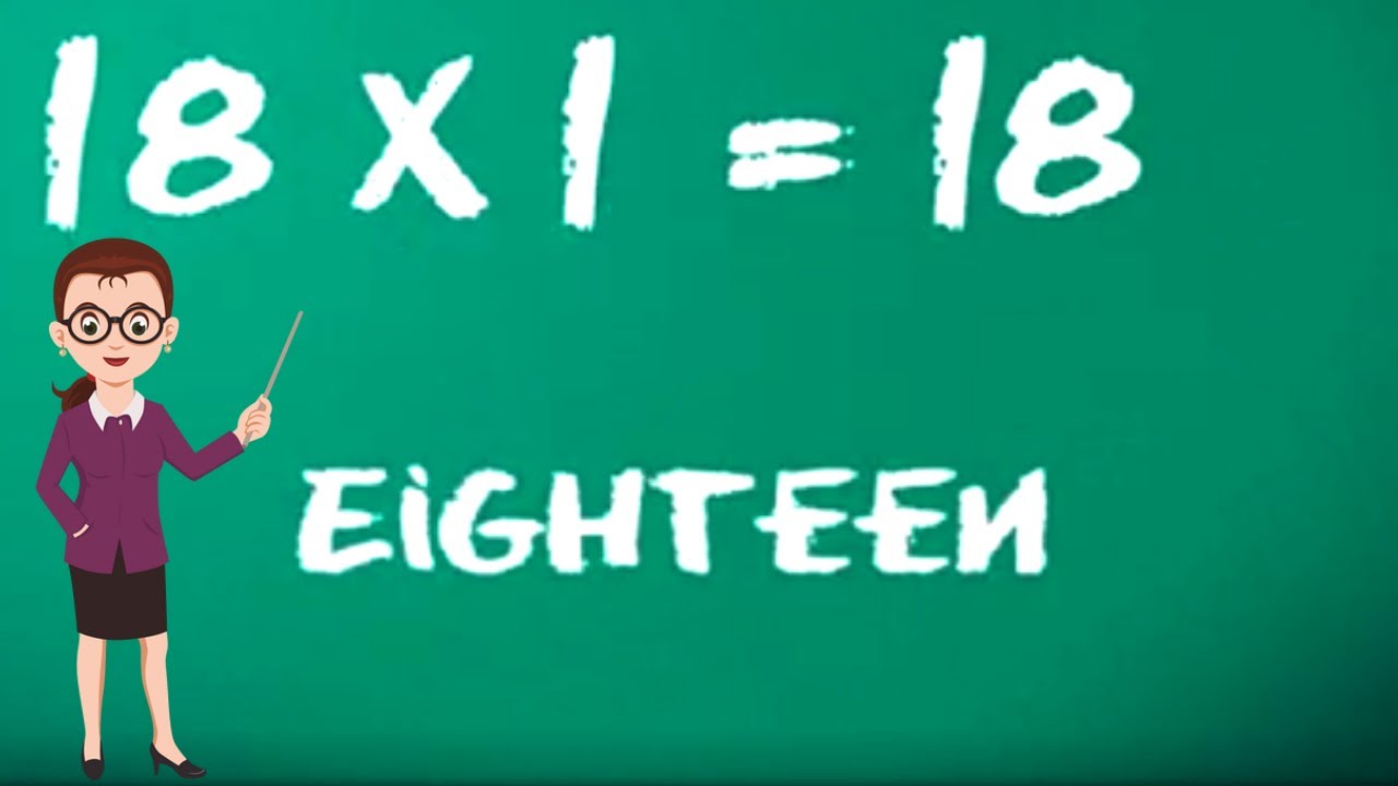 Learn Multiplication Table Of Eighteen 18 X 1 18 18 Times Tables Learn Multiplication Table Of Eighteen 18 X 1 18 18 Times Tables