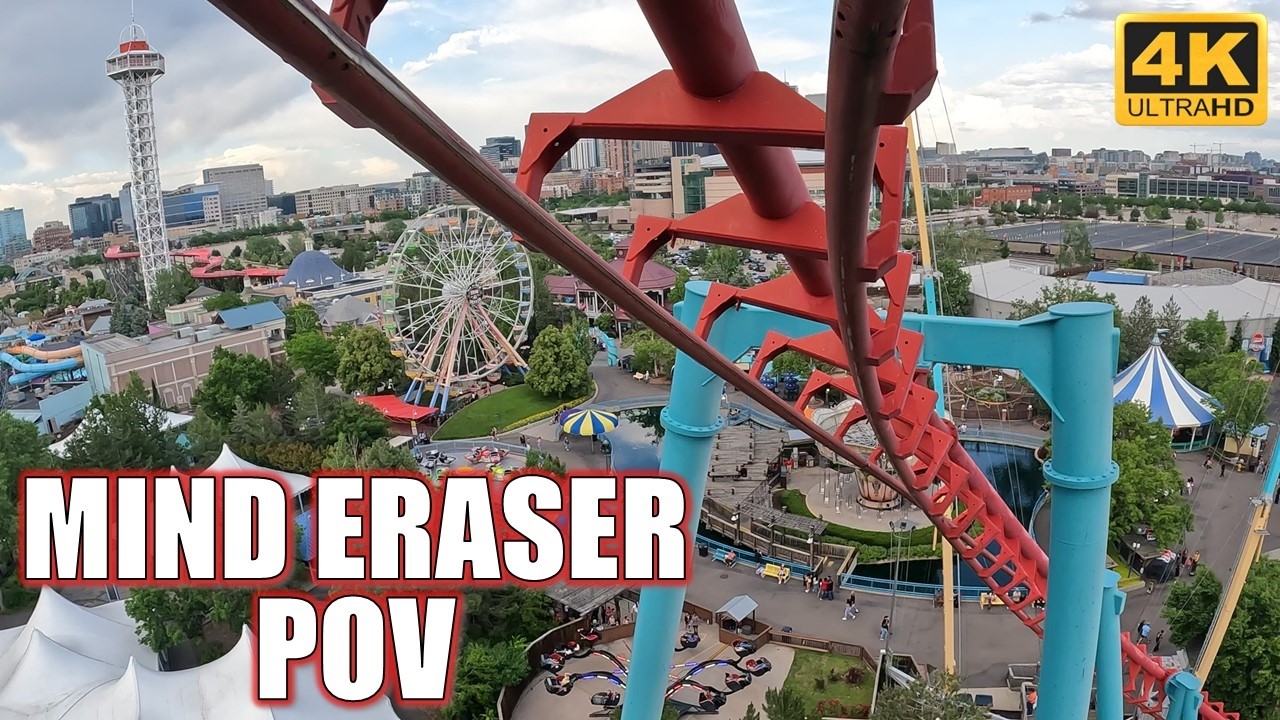 Mind Eraser POV (Front Row, 4K 60FPS), Elitch Gardens Vekoma SLC | Non ...
