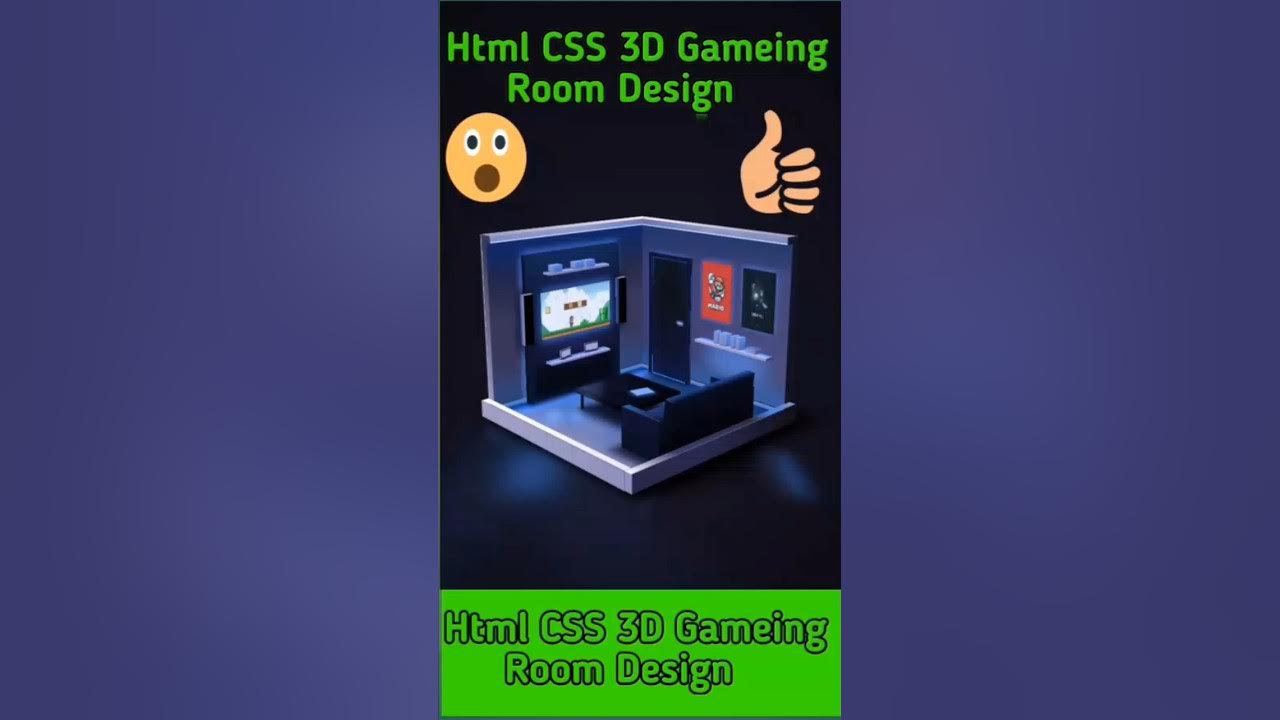 Make 3d Gameing Room Css design animation effect | HTML CSS & js #coding #virelshort #css # ...