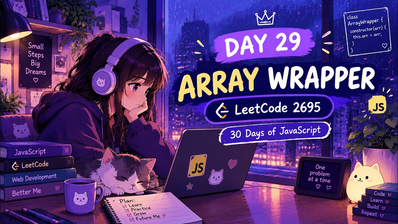 Day 29 Of 30 Days Of Javascript 💜 | Array Wrapper — Leetcode 2695 - Youtube