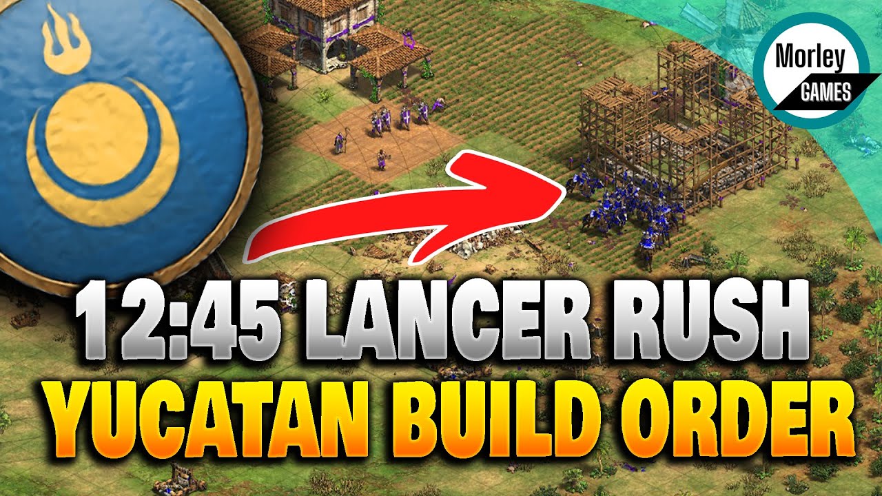 AOE2 Mongols Build Order - Yucatan 12:45 Steppe Lancer Rush - YouTube