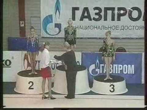 Evgenia Kanaeva and Alexandra Solovieva 2004 podium - YouTube