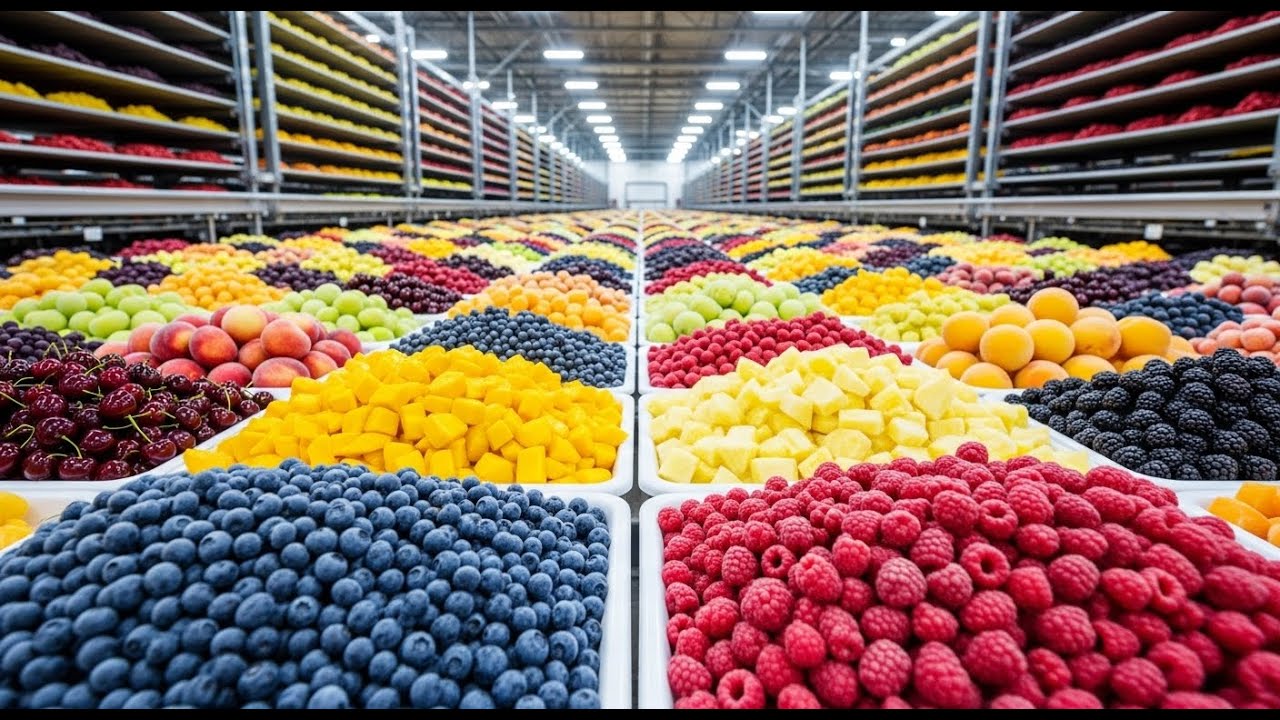 Inside the Frozen Fruit Mega Factory 🍓 | How Millions of Fruits Are ...