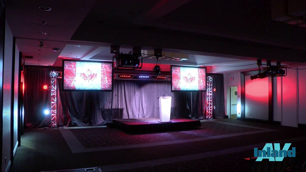 Truss Mounted Projection Screens and LED Lighting - YouTube