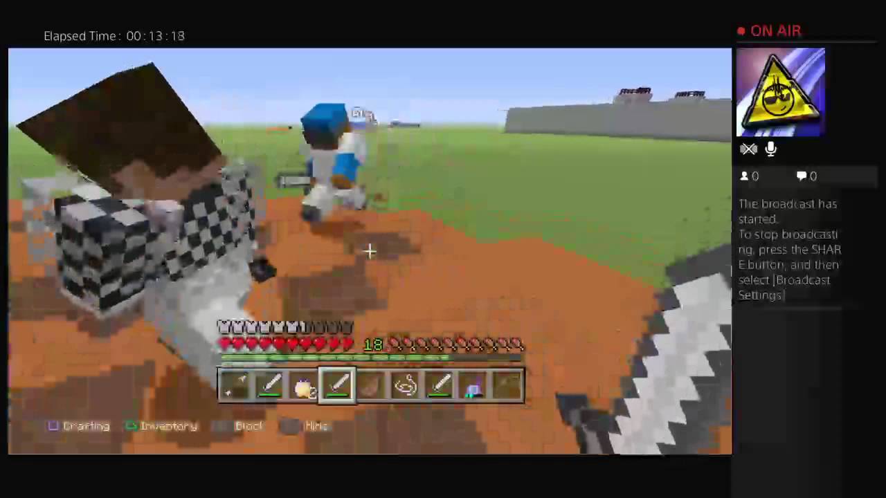 Minecraft Ps4 broadcast hanging with friends - YouTube