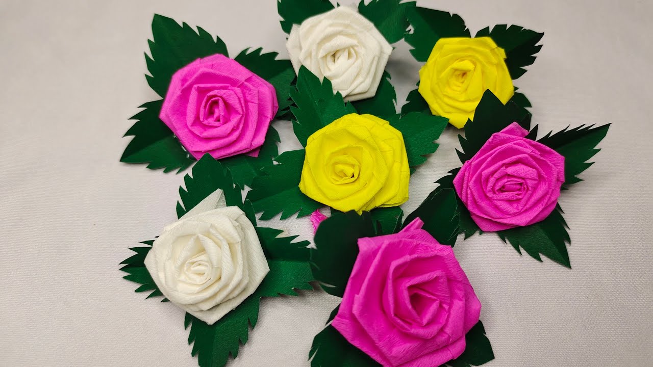How to make paper roses | easy paper roses | Diy paper flowe | diy ...