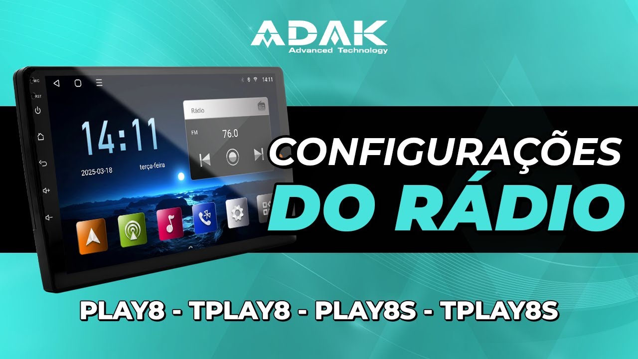 Ajuste do Rádio PLAY8 TPLAY8 PLAY8S TPLAY8S 2 - YouTube