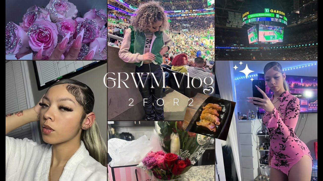 GRWM | Valentines Day | Celtics vs. LAC | Nails, hair, Tyron, target ...