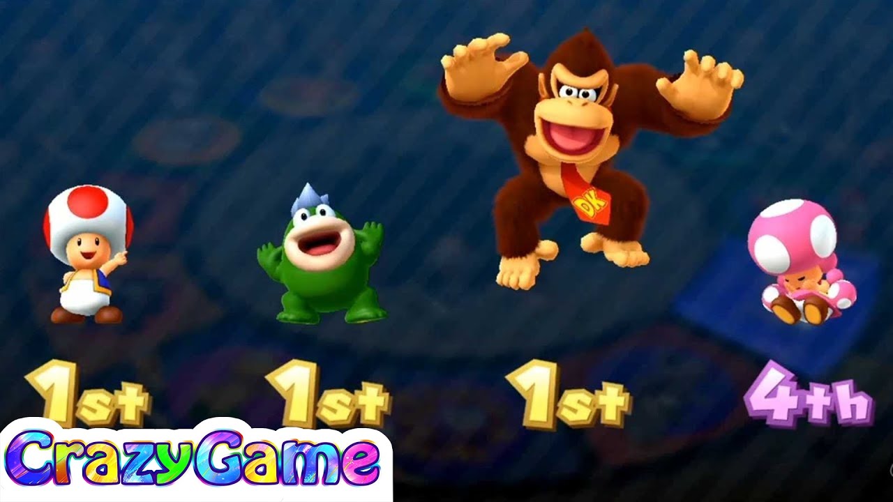 Mario Party 10 Coin Challenge - Toad vs Toadette vs Spike vs Donkey ...