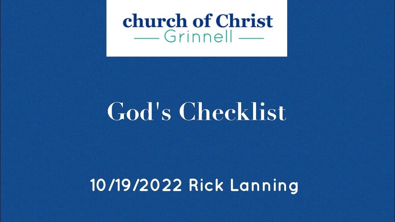 God's Checklist - YouTube
