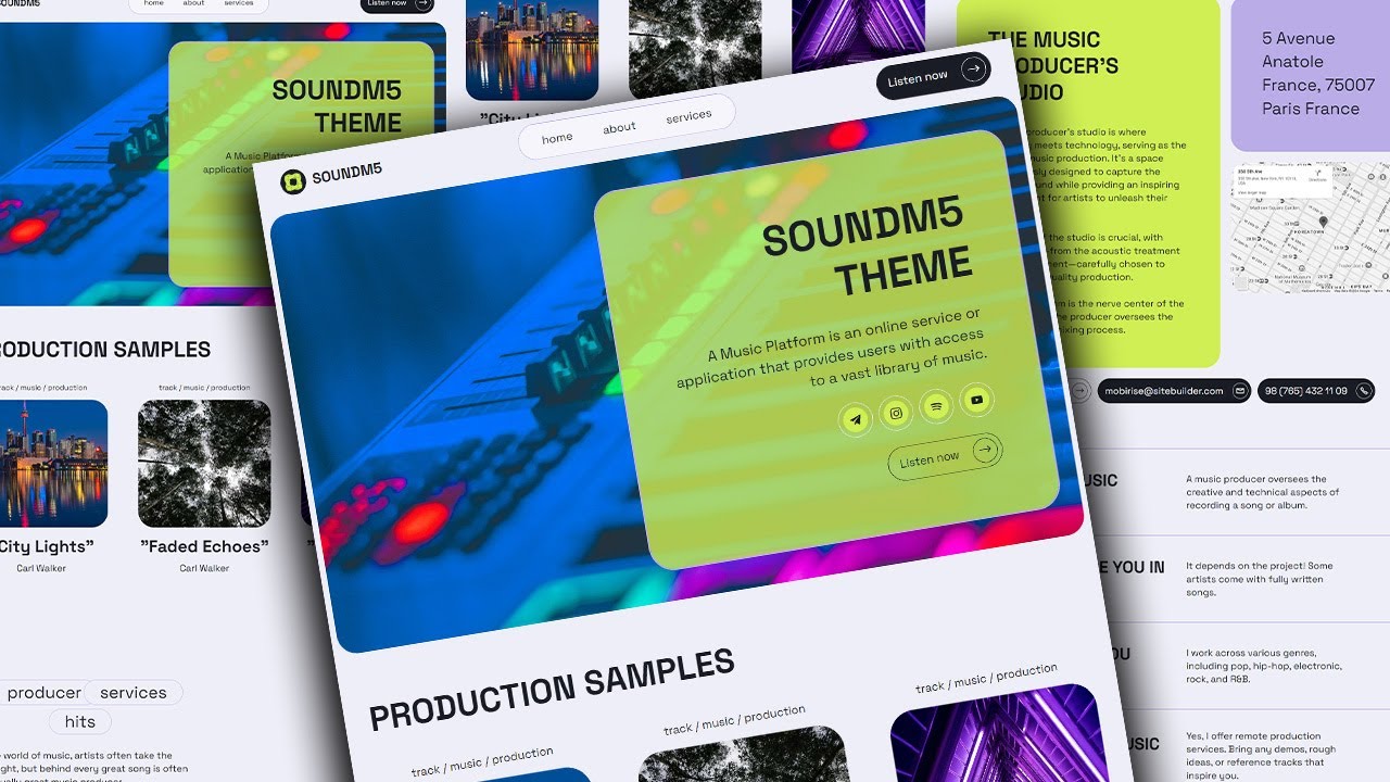 Music Producer Website Template | Music Studio Website Builder |SoundM5 ...