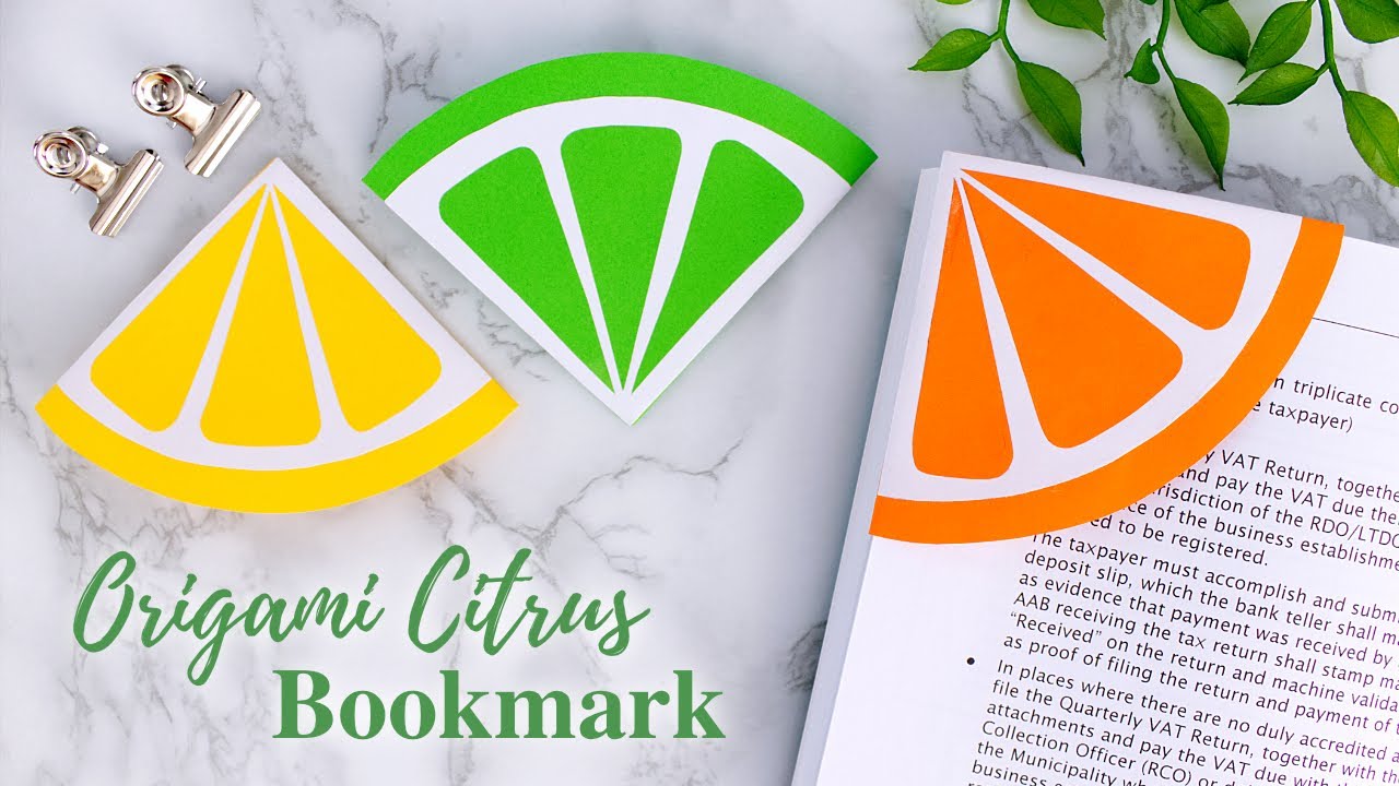 How to Make an Origami Citrus Bookmark | Easy Origami Tutorial - YouTube