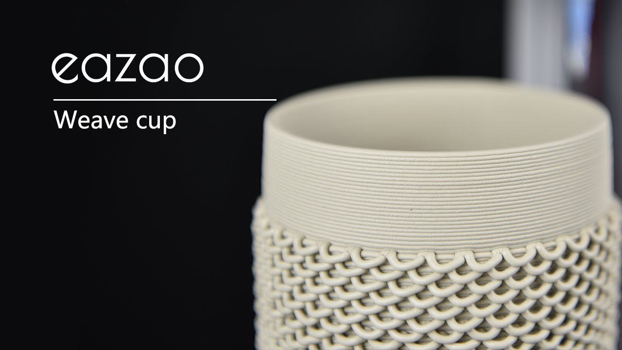 Weave cup printing-Detail part | Unedited printing process | Eazao ceramic 3D printer - YouTube