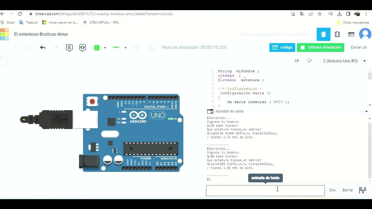 DEMO uso de puerto serial en arduino - YouTube