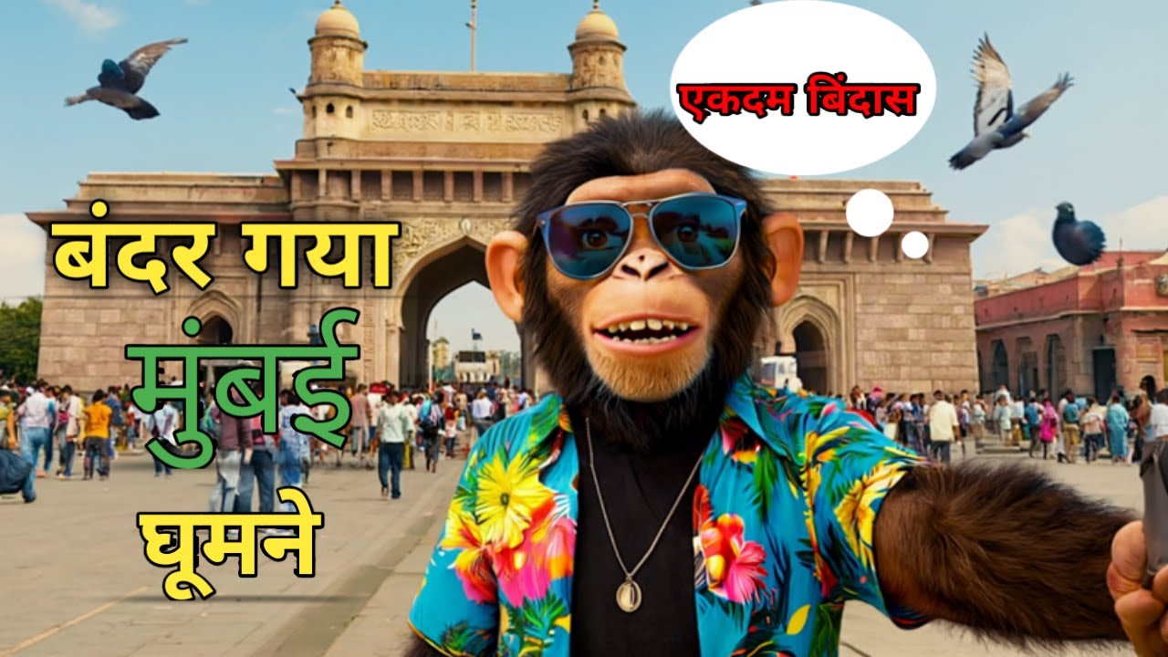 Monkey Vlogger Takes Over Mumbai 🐒📸 | iPhone Store to Marine Drive ...