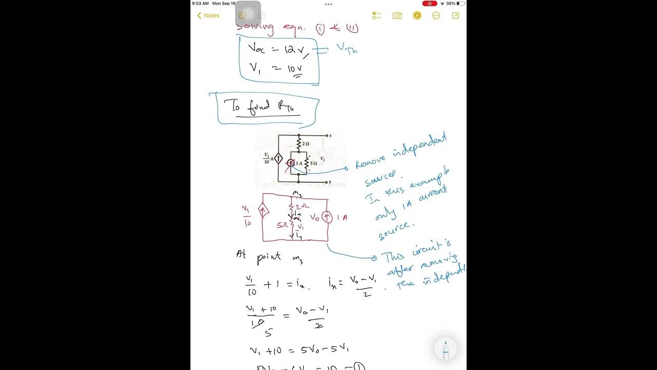 Thevenin’s Theorem with dependent source example - YouTube