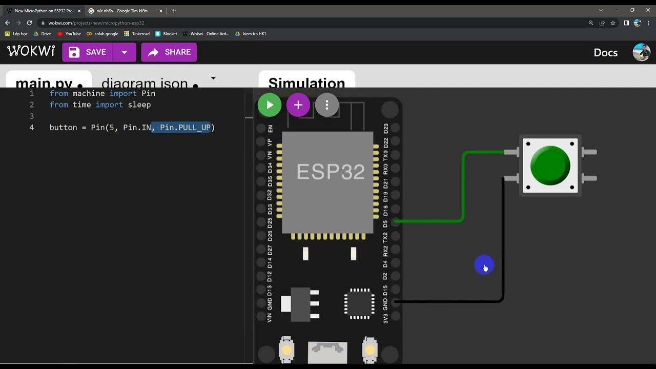Micropython Với Esp32 Bài 2 Hướng Dẫn Sử Dụng Nút Nhấn Youtube