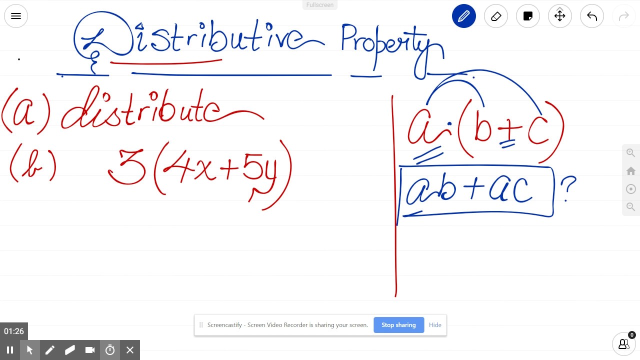 Properties Of Numbers-Distributive Property - YouTube