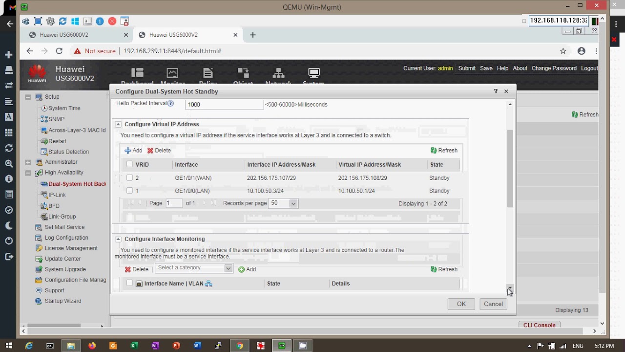 Preview Lab Firewall Huawei USG6000v HA Cluster EVE/NG (spanish) - YouTube