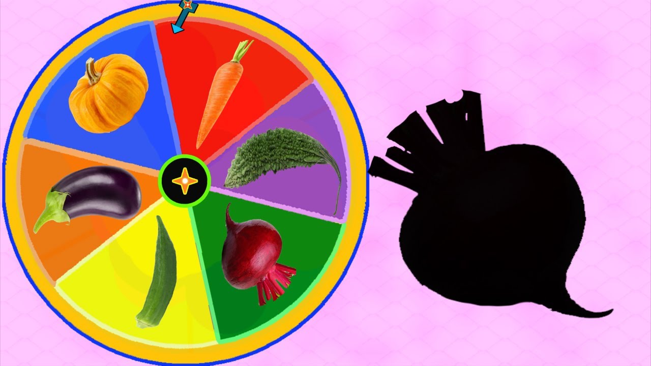 Vegetables Spin Wheel | Vegetables Spin Themselves And Match own Shapes ...