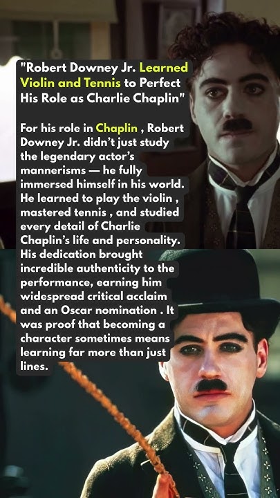Robert Downey Jr Learned Violin and Tennis to Perfect His Role as Charlie Chaplin - YouTube