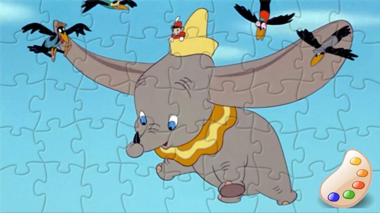 Disneys Dumbo the Baby Elephant Fun Puzzle Game kids passtime - YouTube