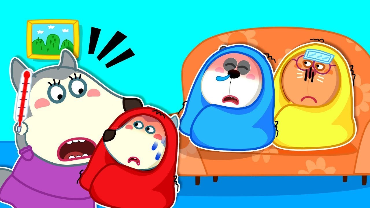Wolf Family🌞 Mommy Take Care of Baby is Sick - Funny Stories for Kids ...