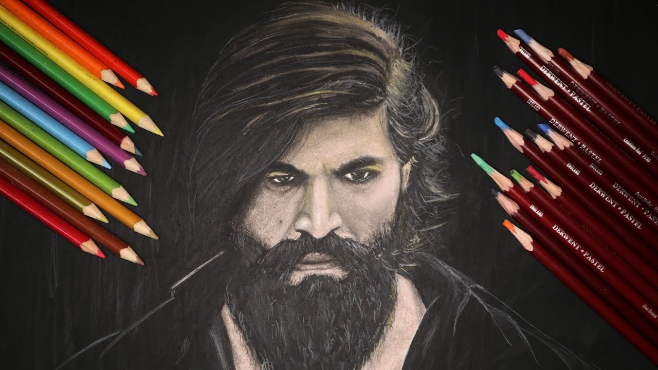 KGF Chapter2 |Yash Pastel Pencil Sketch | How To Draw Yash | Yash ...