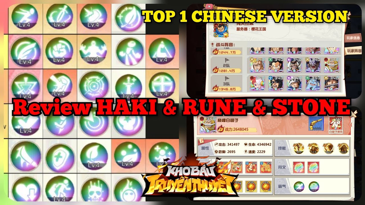 Onepiece: Review RUNE & HAKI & STONE TOP 1 chinese version Cách build ...