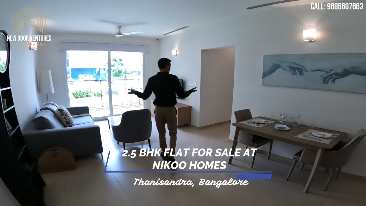 2.5 BHK Flat for Sale - Nikoo homes - Thanisandra, Bangalore - YouTube