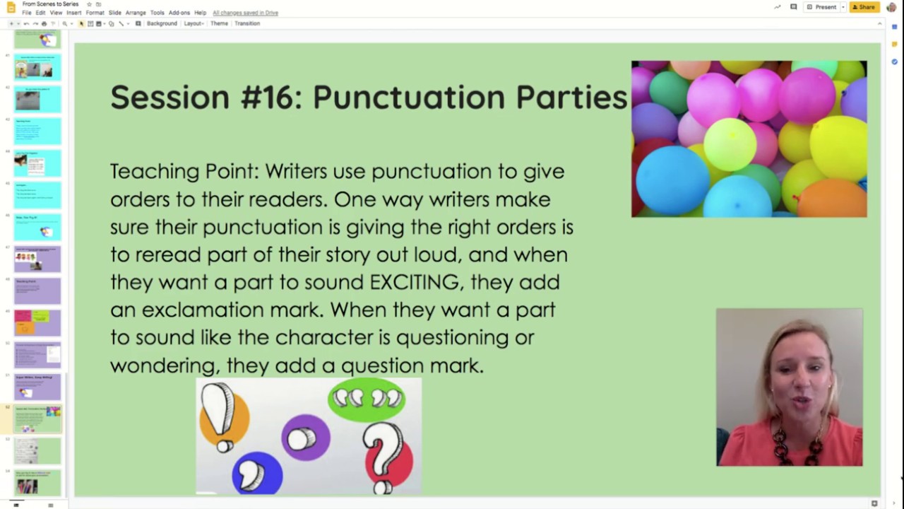 Session #16: Punctuation Parties - YouTube