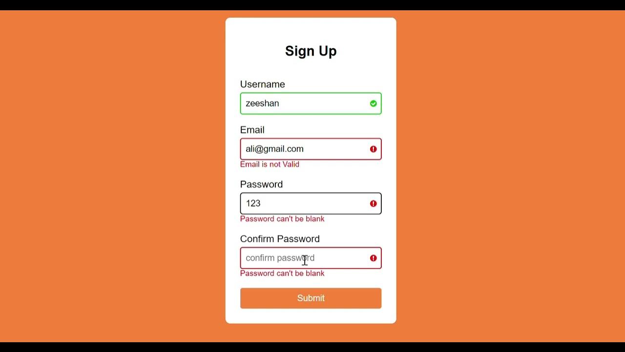 JavaScript form validation - YouTube